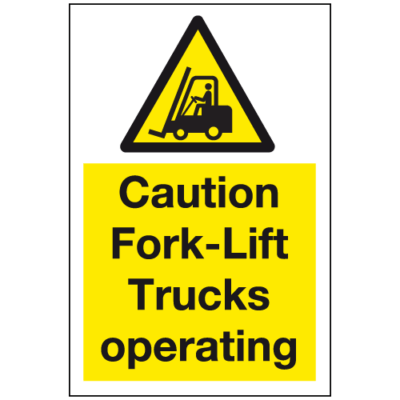 Caution fork lift trucks operating sign – Ref: ws525 - Safety Sign ...