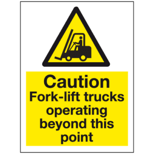 Caution fork-lift trucks operating in this area sign – Ref: ws526 ...