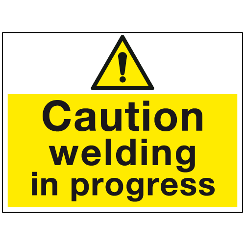 Caution welding in progress sign – Ref: ws534 – Safety Sign Warehouse