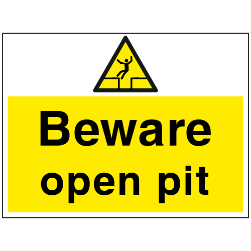 Beware open pit sign – Ref: ws535 – Safety Sign Warehouse