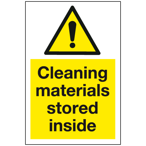 Cleaning materials stored inside sign – Ref: ws538 – Safety Sign Warehouse