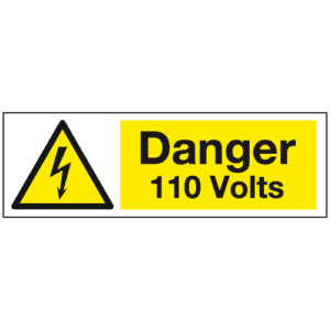 Danger 110 volts sign – Ref: ws7 – Safety Sign Warehouse