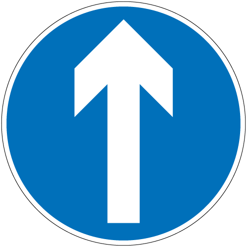 Ahead Only sign – Ref: diag 606v3 – Safety Sign Warehouse