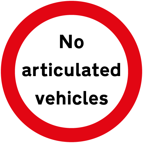 Articulated Vehicles Prohibited sign – Ref: diag 622.4 – Safety Sign ...