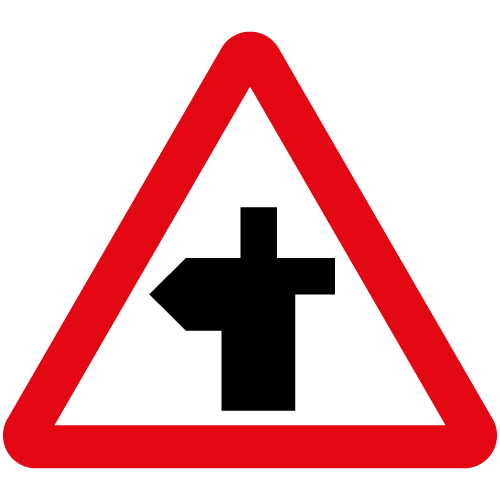 Crossroads Ahead With Left Priority Sign – Ref: diag 504.1v1 – Safety ...