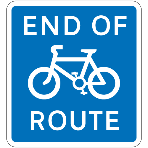 End of cycle lane, track or route sign – diag 965 – Safety Sign Warehouse