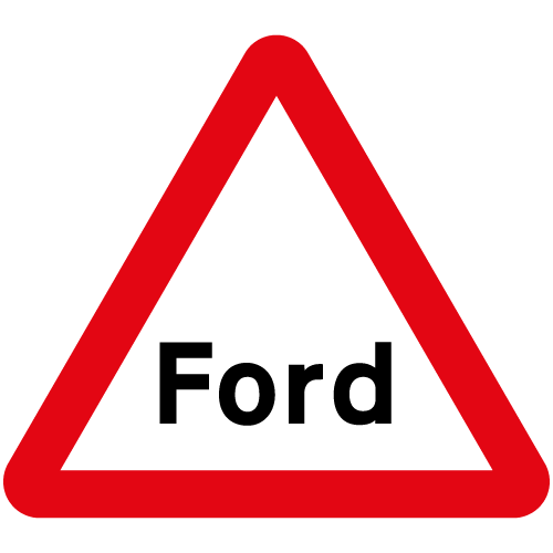 Ford Ahead Sign – Ref: diag 554 – Safety Sign Warehouse