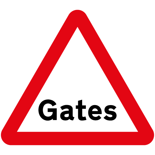 Gates Ahead Sign – Ref: diag 554v3 – Safety Sign Warehouse