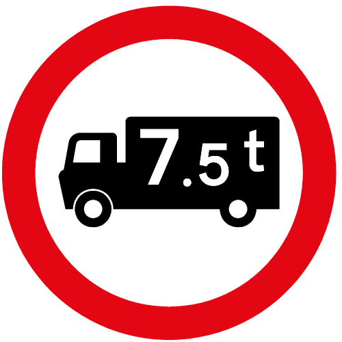 Goods Vehicles Exceeding 7.5T Prohibited sign – Ref: diag 622.1av2 ...