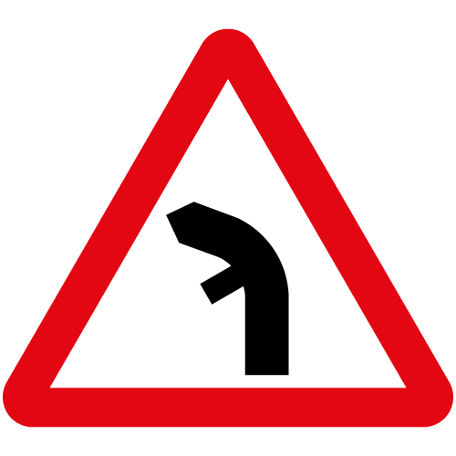 Junction On Inside Of Left Bend Ahead Sign – Ref: diag 512.2 – Safety ...