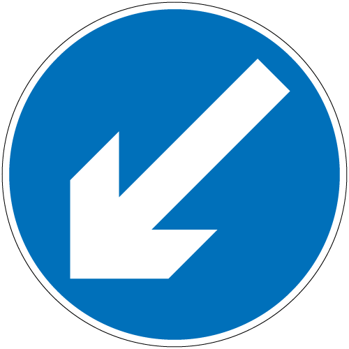 Keep Left sign – Ref: diag 610 – Safety Sign Warehouse