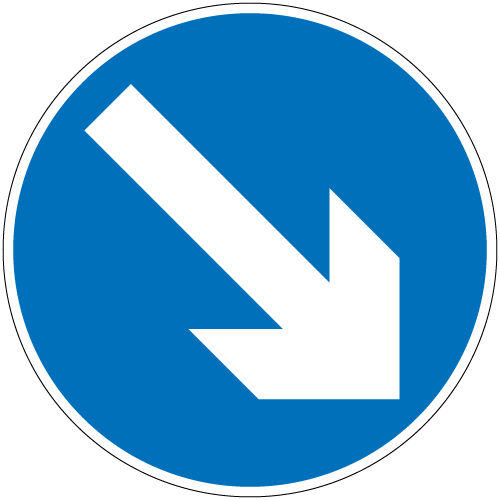 Keep Right sign – Ref: diag 610v1 – Safety Sign Warehouse
