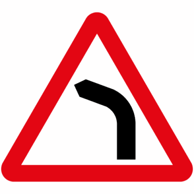 Left Bend Ahead Sign – Ref: diag 512 - Safety Sign Warehouse