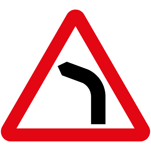 Left Bend Ahead Sign – Ref: diag 512 – Safety Sign Warehouse