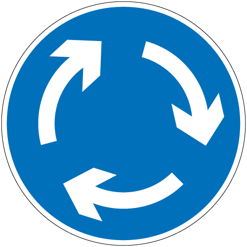Mini Roundabout Ahead sign – Ref: diag 611.1 – Safety Sign Warehouse