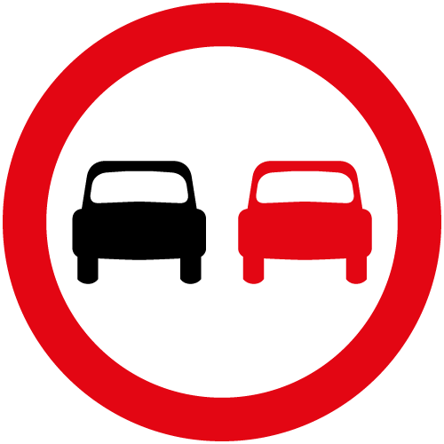 No Overtaking sign – Ref: diag 632 – Safety Sign Warehouse