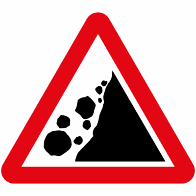 Risk of Falling or Fallen Rocks (Offside) Ahead Sign – Ref: diag 559v1 ...