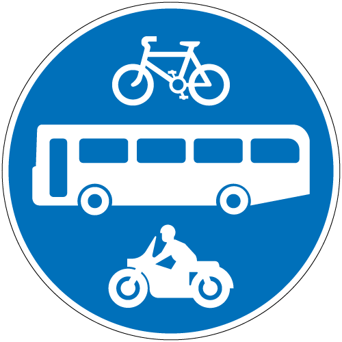 Buses, Cycles and Motorbikes Only sign – Ref: diag 953A – Safety Sign ...