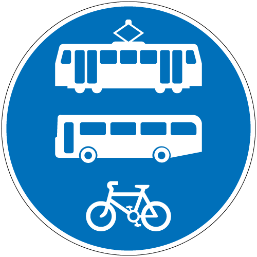 Tramcars, Buses & Cycles Only sign – Ref: diag 953.1a – Safety Sign ...
