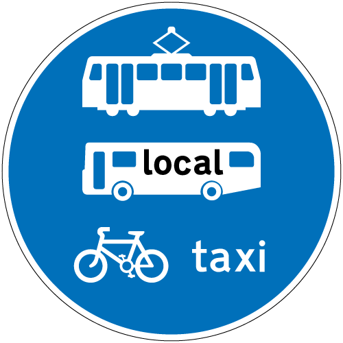 Trams, Local Buses, Cycles and Taxis Only sign – Ref: diag 953.1bv1 ...