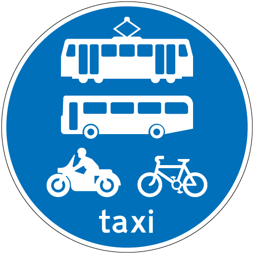 Tram, Bus, Cycle, Motorbike and Taxis Only sign – Ref: diag 953.1c ...