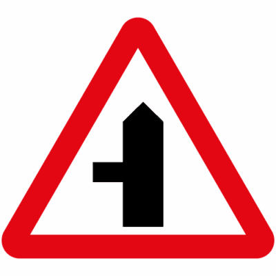 Side Road on Left Ahead Sign – Ref: diag 506.1 - Safety Sign Warehouse