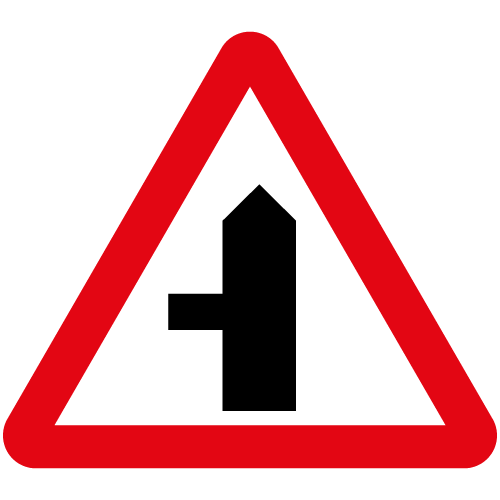 Side Road on Left Ahead Sign – Ref: diag 506.1 – Safety Sign Warehouse