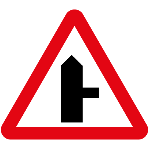 Side Road on Right Ahead Sign – Ref: diag 506.1v1 – Safety Sign Warehouse