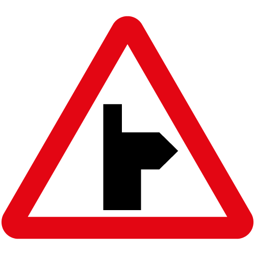 Side Road on Right Ahead With Priority Sign – Ref: diag 506.1v3 ...