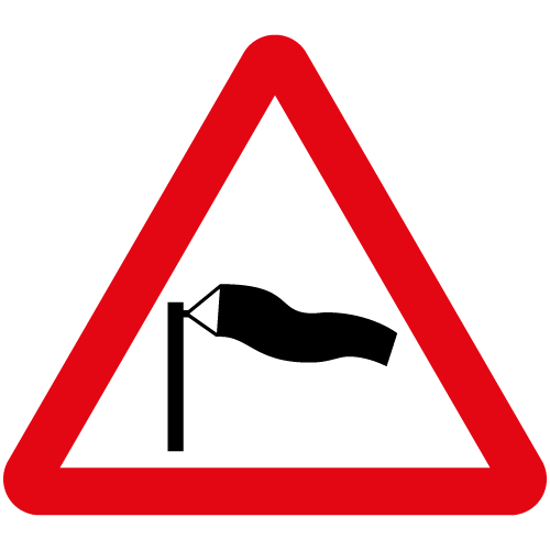 Side Winds Likely Ahead Sign – Ref: diag 581 – Safety Sign Warehouse