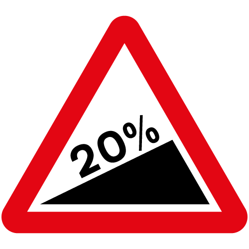 Steep Hill Upwards Ahead Sign – Ref: diag 524.1 – Safety Sign Warehouse