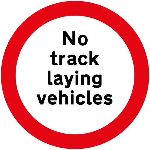Track-Laying Vehicles Prohibited Ahead sign – Ref: diag 622.4v1 ...