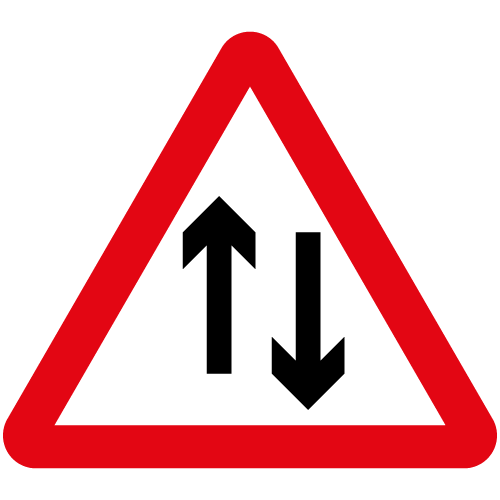 Two Way Traffic Ahead Sign – Ref: diag 521 – Safety Sign Warehouse