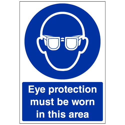 Eye protection must be worn in this area sign – Ref: m10 – Safety Sign ...