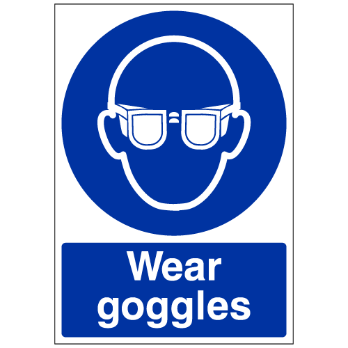 Wear goggles sign – Ref: m11 – Safety Sign Warehouse