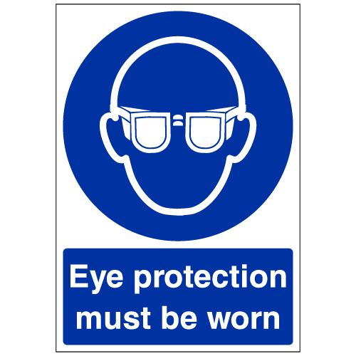 Eye protection must be worn sign – Ref: m12 – Safety Sign Warehouse