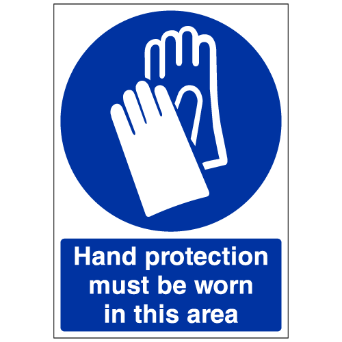 Hand protection must be worn in this area sign – Ref: m14 – Safety Sign ...