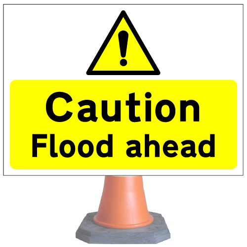 Caution Flood Ahead cone sign – cns33 (cone sold separately) – Safety ...