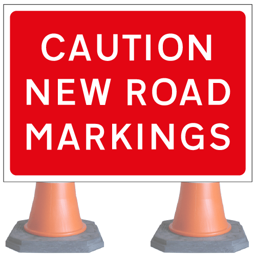 Caution new road markings cone sign – cns 7010v24 (cone sold separately ...