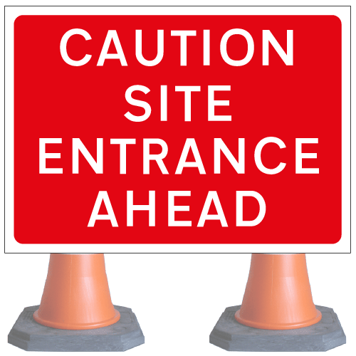 Caution Site Entrance Ahead cone sign – cns 7010v13 (cone sold ...
