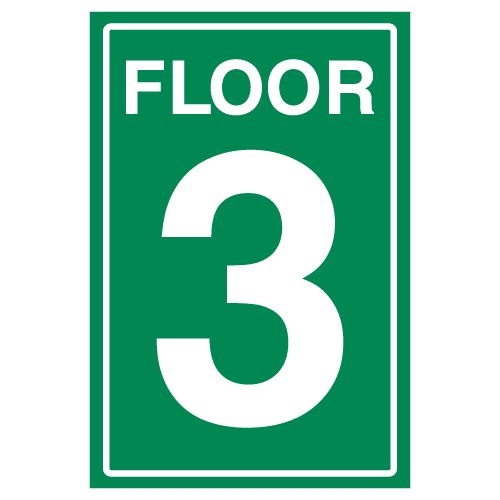Floor 3 Green sign – Ref: st70 – Safety Sign Warehouse