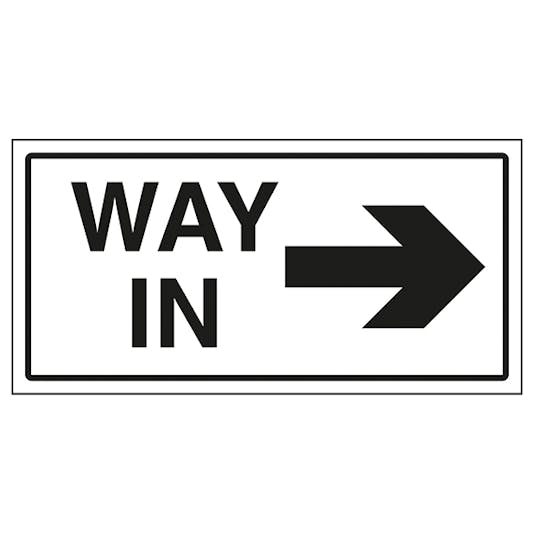 Way In (Arrow Right) sign – Ref: st56 – Safety Sign Warehouse