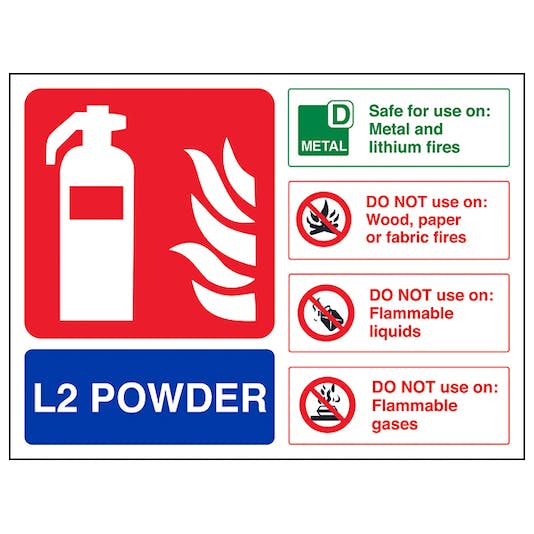 L2 Powder fire extinguisher sign – Landscape – Ref: fe15 – Safety Sign ...