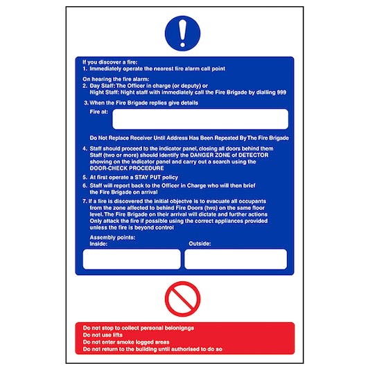 Nursing/Hospital First Action Day/Night Staff sign – Ref: fan22 ...