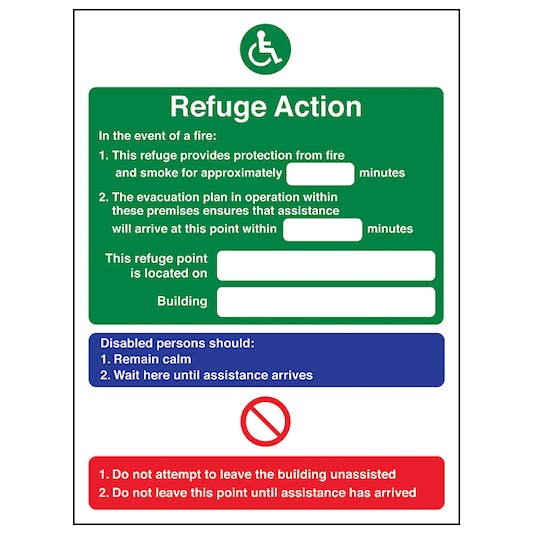Refuge Action You Are Located On Building sign – Ref: fan19 – Safety ...