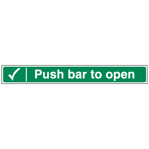 Push Bar To Open – Ref: s121 – Safety Sign Warehouse