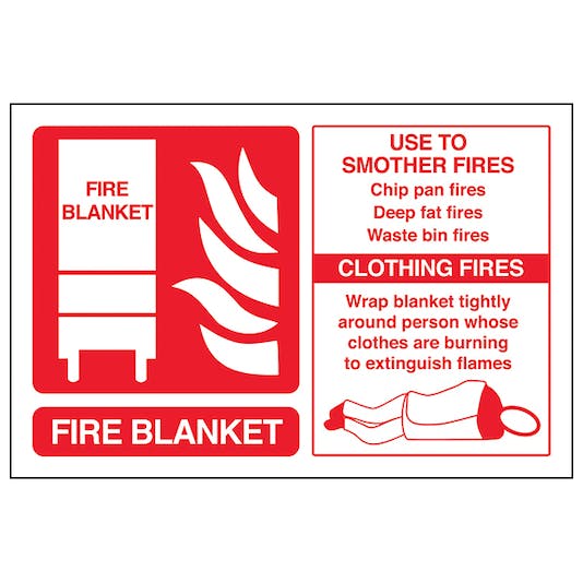 Fire Blanket sign – Landscape – Ref: fe19 – Safety Sign Warehouse