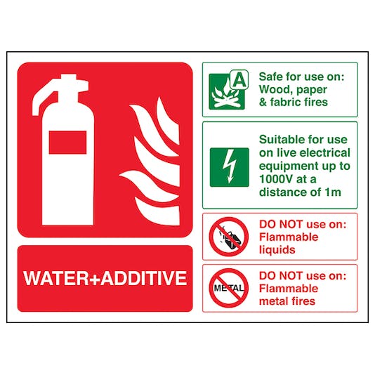 Water + Additive fire extinguisher sign – Landscape – Ref: fe18 ... Water + Additive fire extinguisher sign – Landscape – Ref: fe18 ...