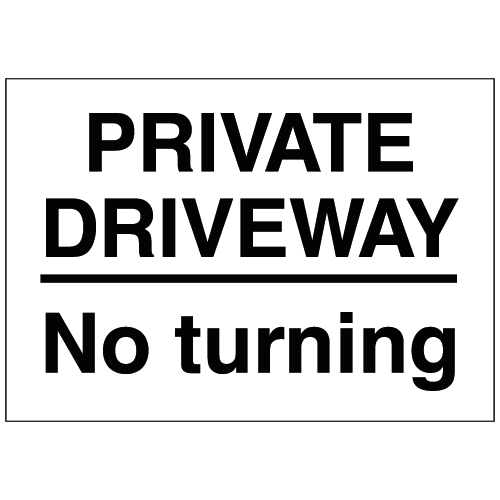 Private Driveway No Turning sign – Ref: cp40 – Safety Sign Warehouse