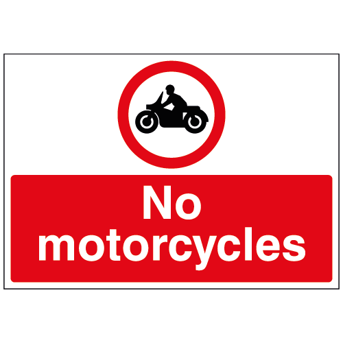 No motorcycles sign – Ref: cp49 – Safety Sign Warehouse